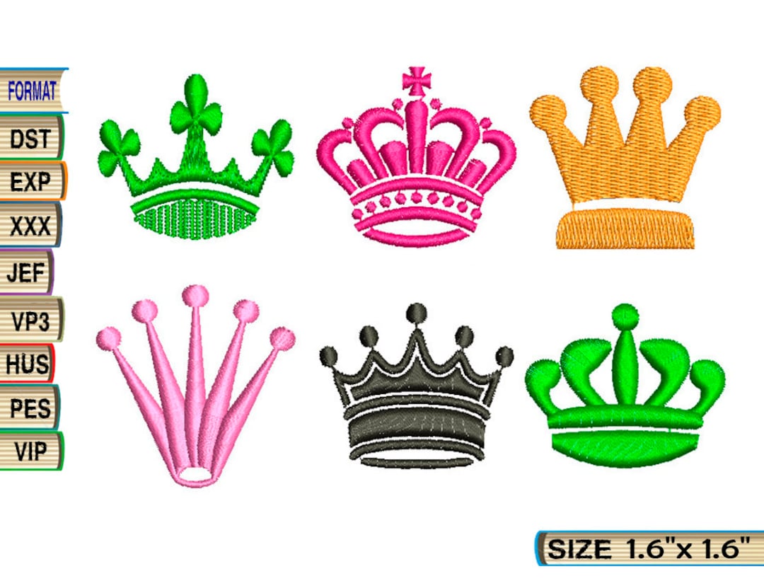 Mini Crowns Machine Embroidery Design File - Etsy