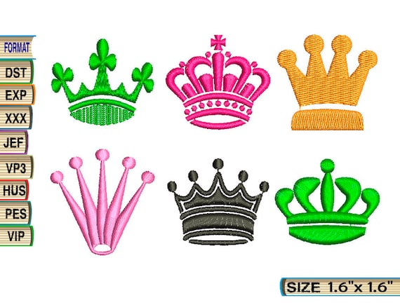 Mini Crowns Machine Embroidery Design File | Etsy