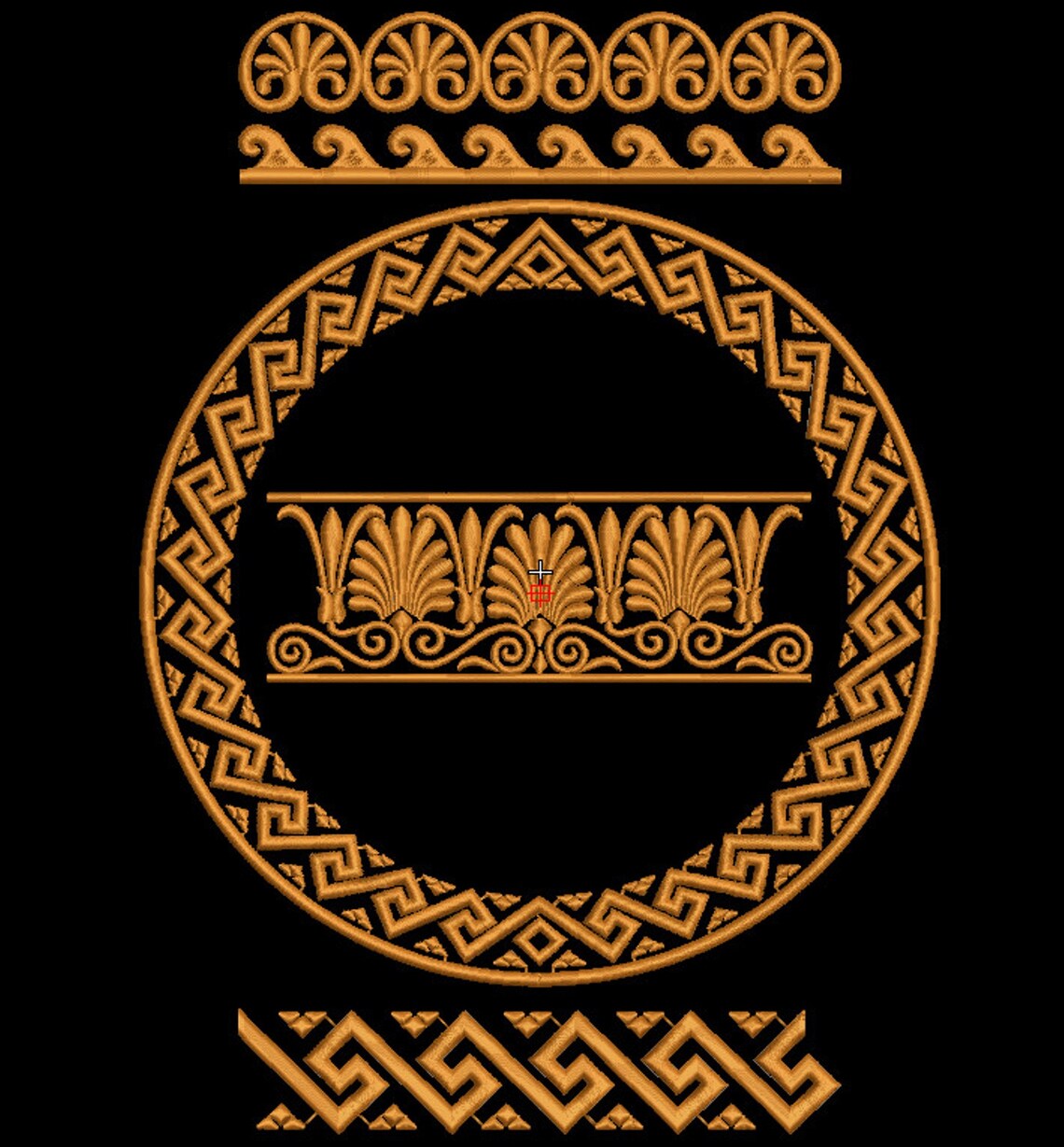 Greek Monogram Ornament Patterns Machine Embroidery Design - Etsy