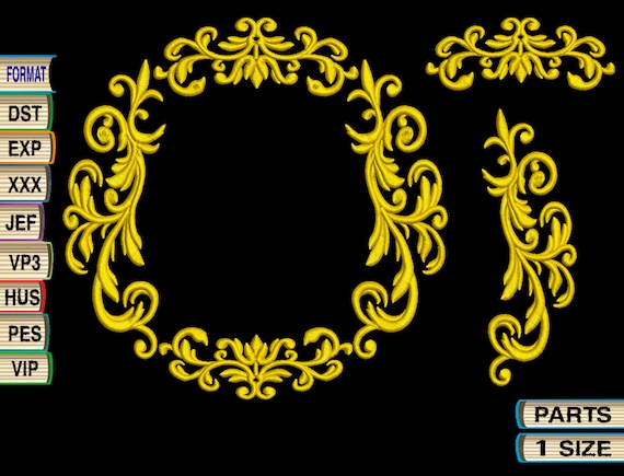 Border Frame Monogram Ornament Machine Embroidery Design File - Etsy