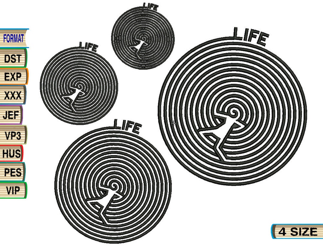 Spiral Abyss Swirl Life Man Machine Embroidery File - Etsy