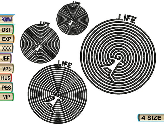 Spiral Abyss Swirl Life Man Machine Embroidery File - Etsy