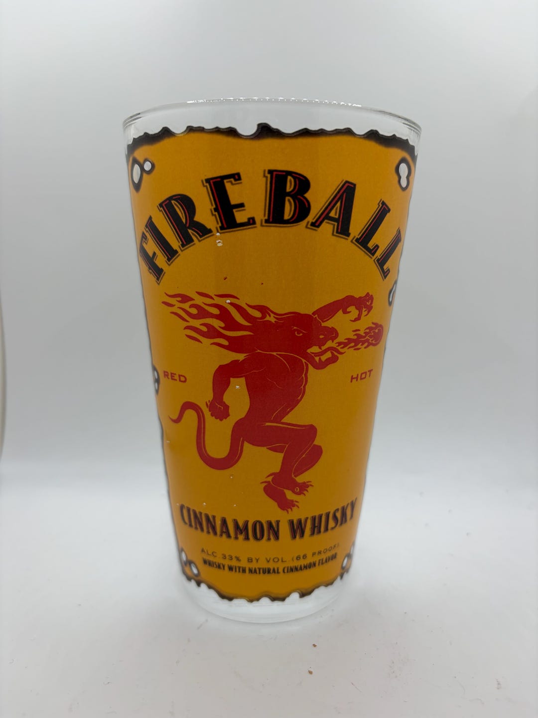Fireball Whisky Burnt Label Pint Glass - Etsy