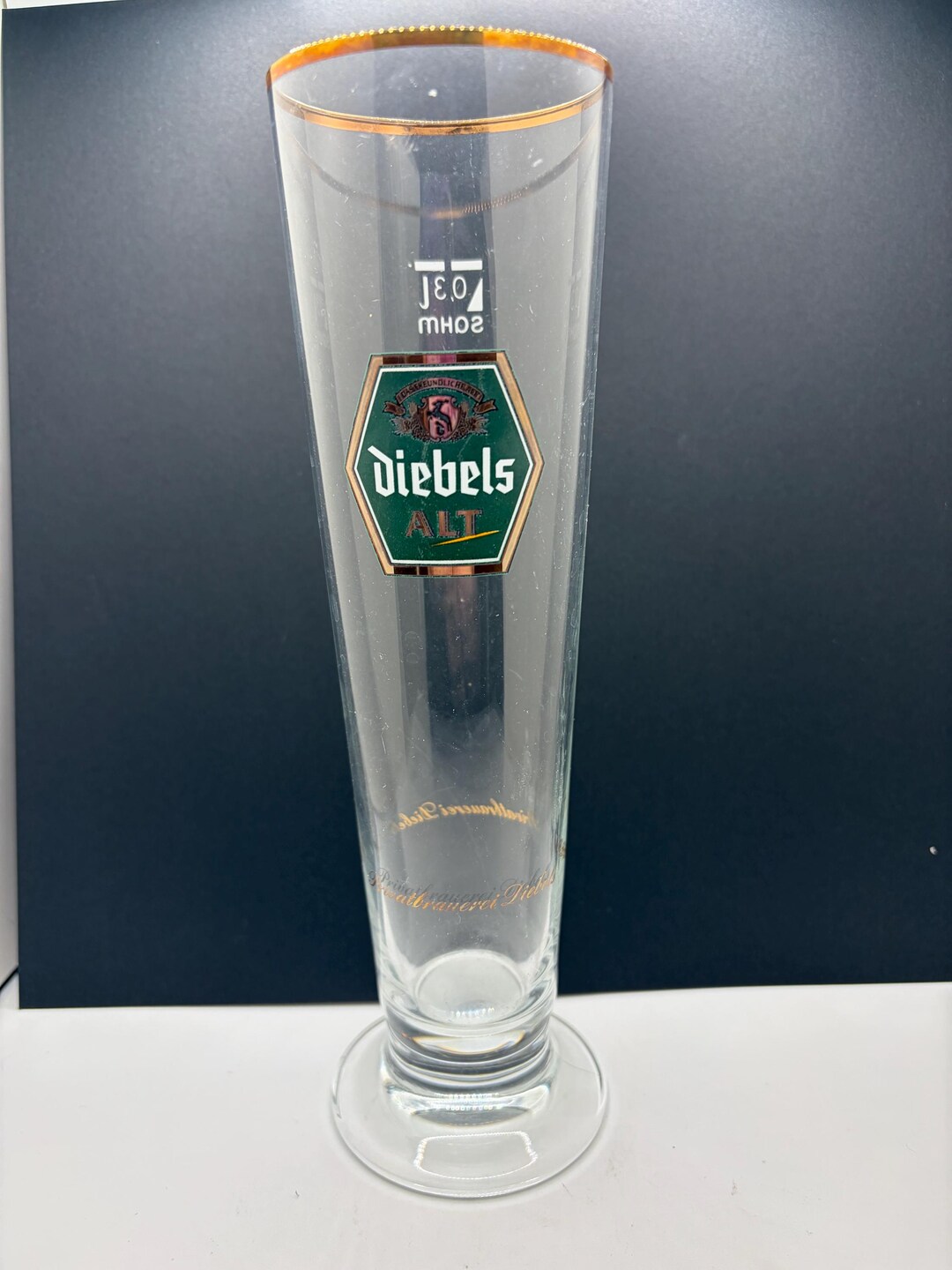 Diebels Alt Glass With Gold Rim. Appx 8.5 Inches Tall. - Etsy