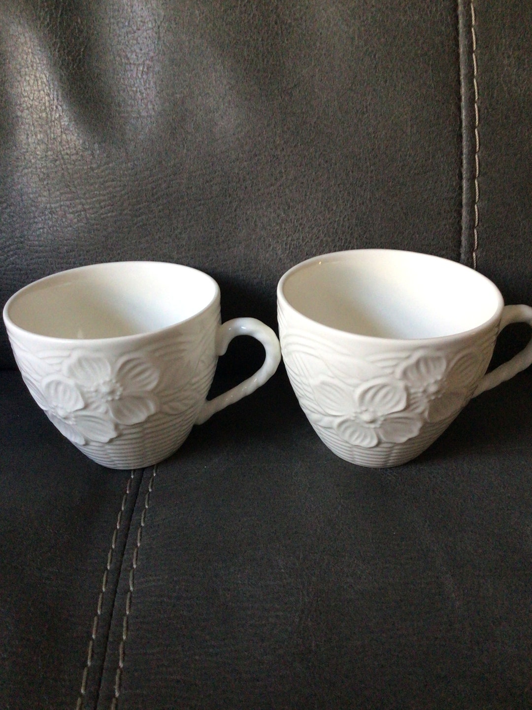 Mikasa Flower Basket White Tea Cups Set of 2 EE900 Japan - Etsy