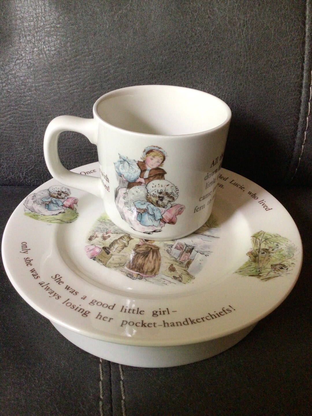 Wedgwood Mrs.tiggy-winkle 3 Piece Child's Set, Cup, Bowl, Plate Beatrix ...