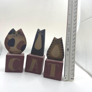 Cute Wooden Cat Blocks - Etsy