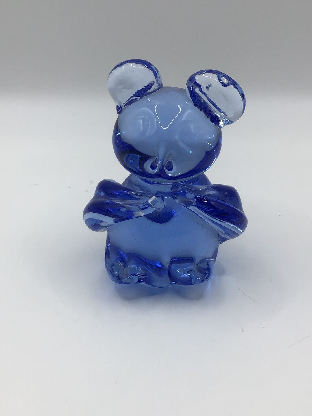 Blue Art Glass Mouse Sculpture United States Commemerative Fine Art ...