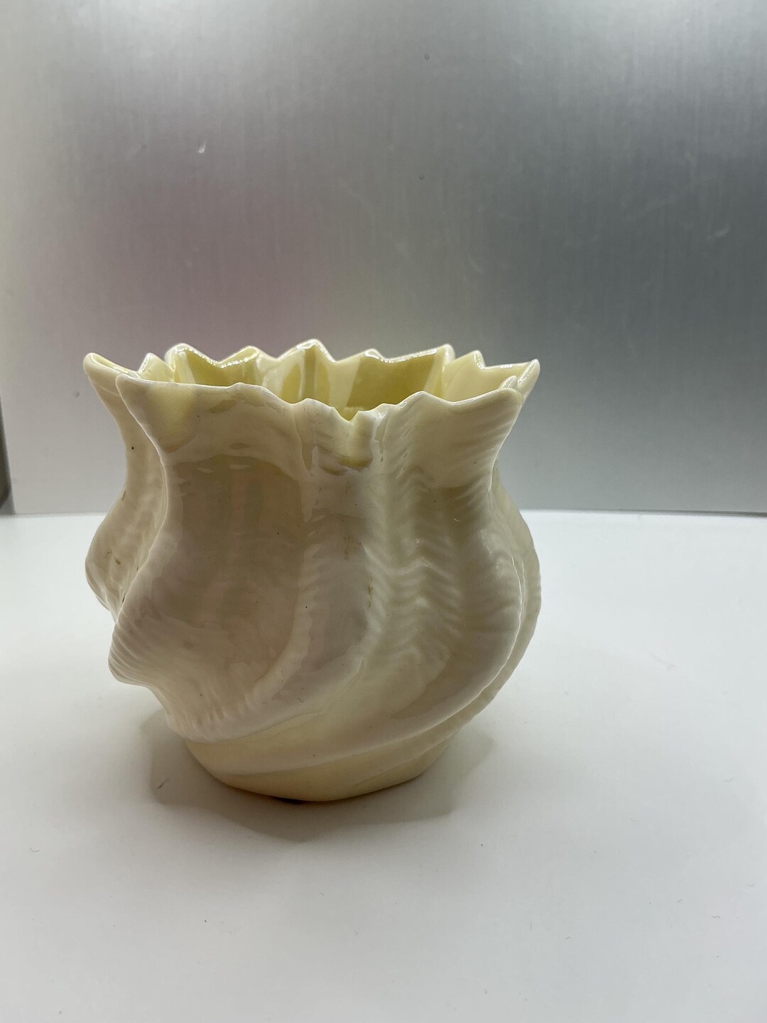 Irish Belleek Classic Neptune Twisted Shell Vase. Has Chips - Etsy