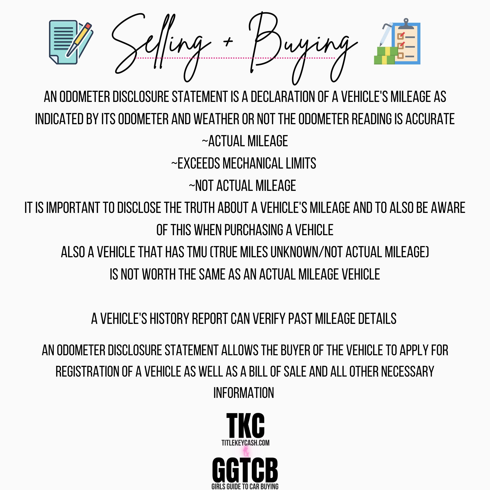 Car Odometer Disclosure Statement Printable - Etsy UK