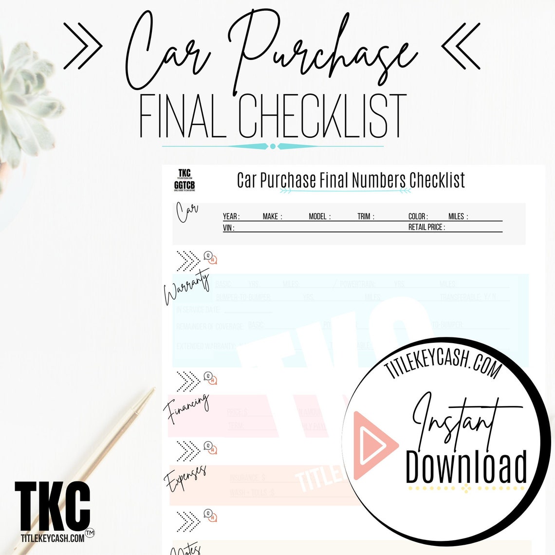 Car Purchase Checklist | Car Buying Checklist | Buying A Car Checklist ...