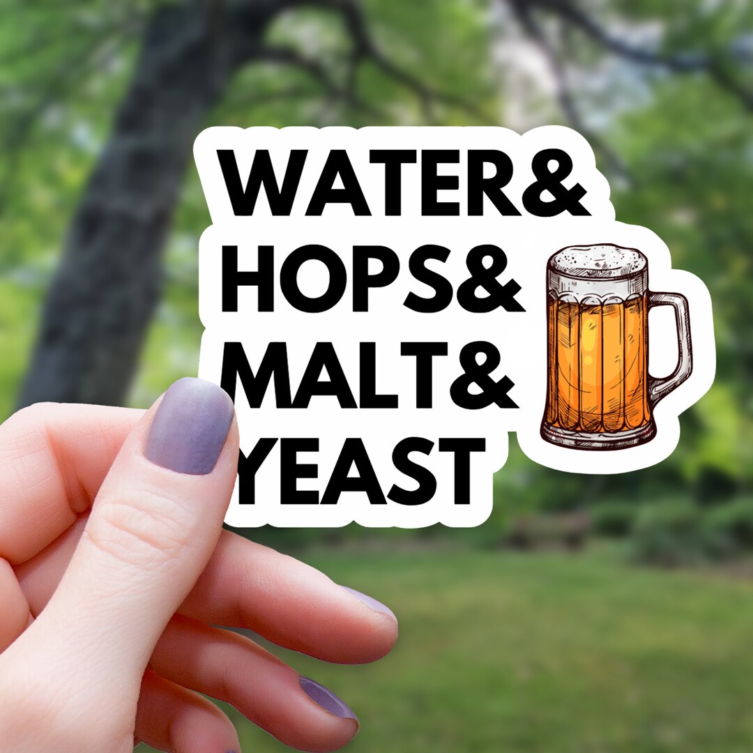 Beer Ingredients List Sticker | Beer Sticker | Water Bottle Sticker ...