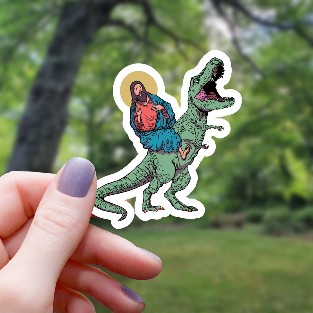 Jesus Rex Sticker | Jesus Sticker | Trex Sticker | Vinyl Sticker ...
