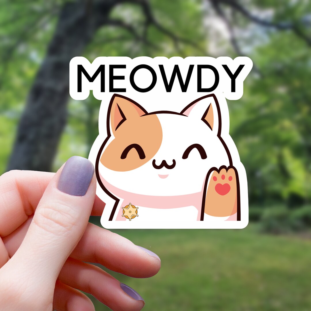 Meowdy Cat Sticker | Cowboy Sticker | Vinyl Sticker | Water Bottle ...