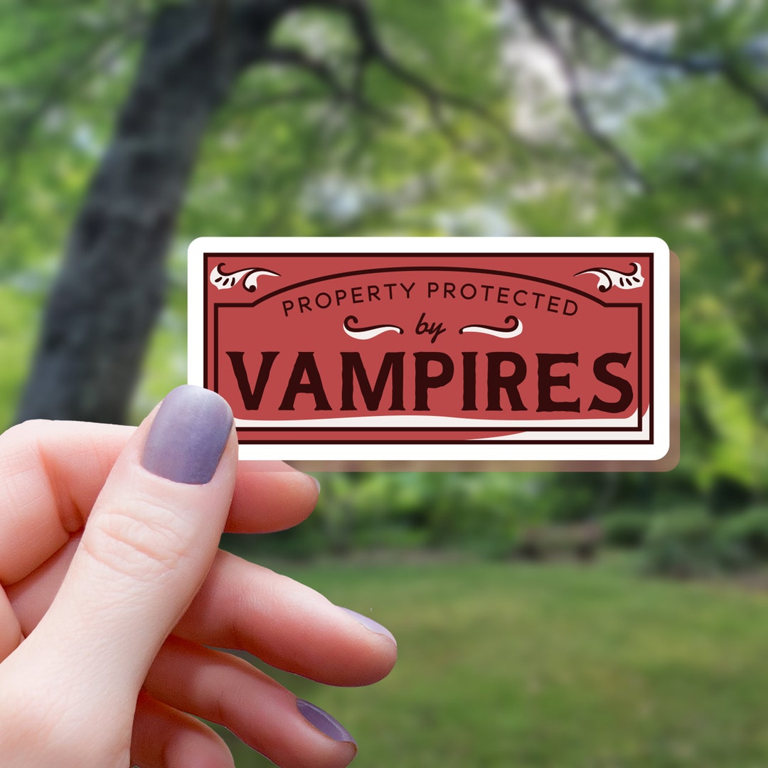 Protected by A Vampire Sticker | Vampire Sticker | Water Bottle Sticker ...