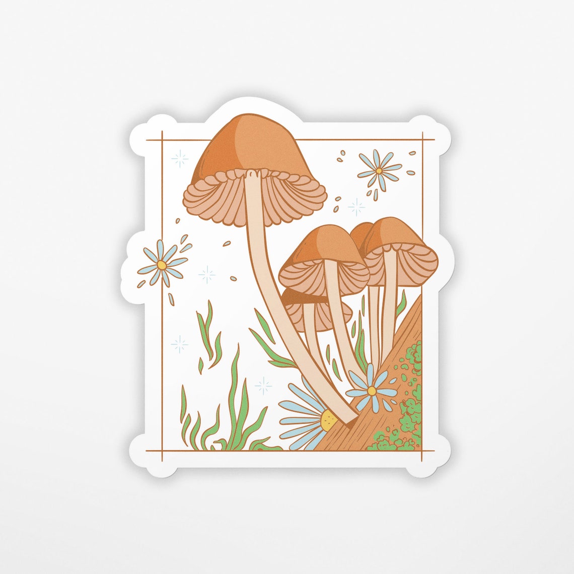 Bohemian Mushroom Sticker Boho Sticker Vinyl Sticker - Etsy