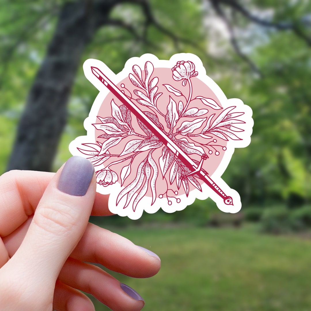Floral Sword Sticker | Sword Sticker | Vinyl Sticker | Water Bottle ...