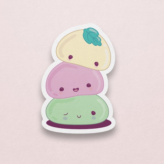 Kawaii Mochi Food Sticker Japanese Food Sticker Water | Etsy