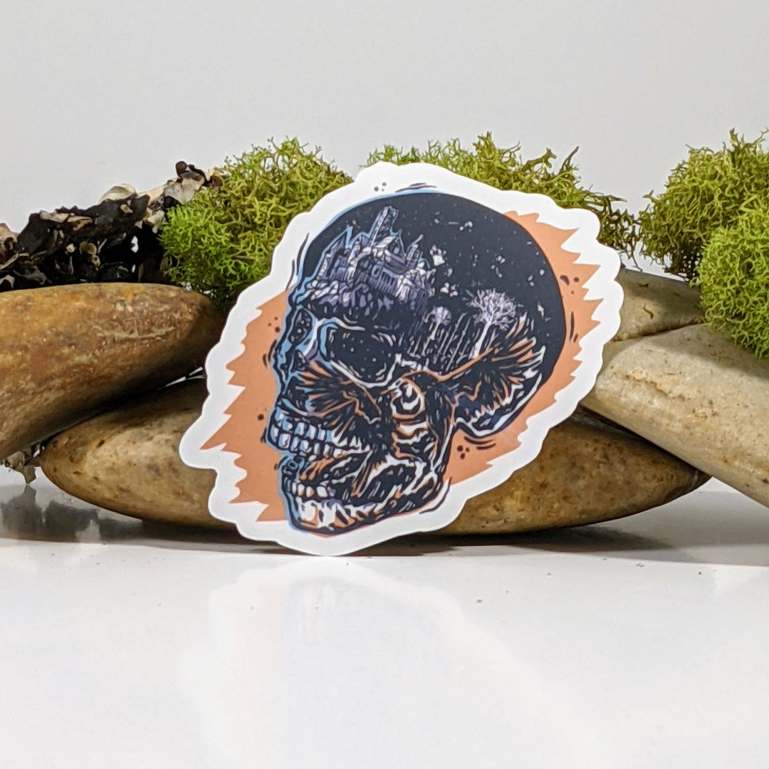 Flaming Skull Sticker | Skull Sticker | Fire Sticker | Biker Sticker ...