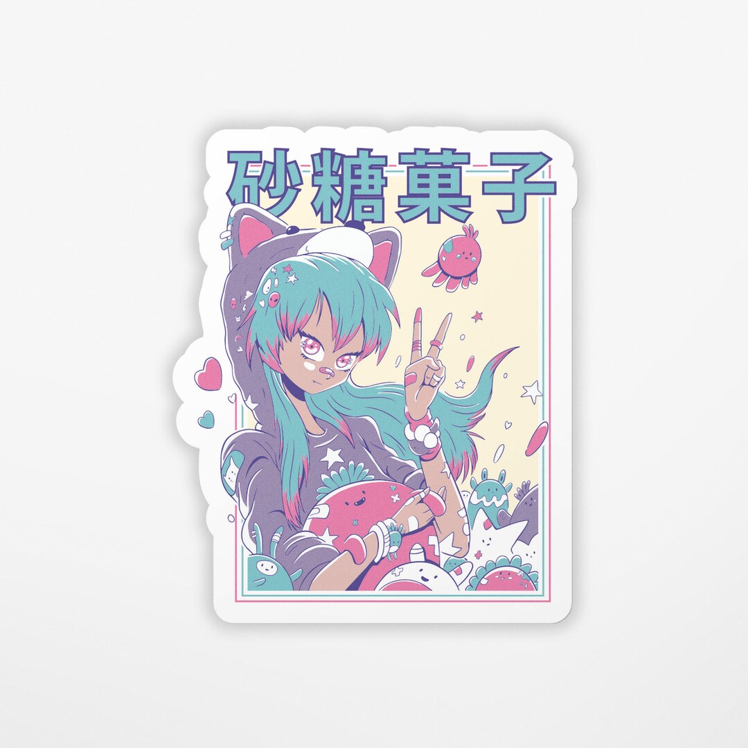 Candycore Girl With Plush Sticker | Candycore | Vinyl Sticker | Water ...