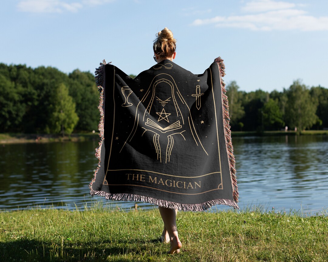 Magician Woven Blanket | Magician Tarot Woven Blanket | Cotton Woven ...