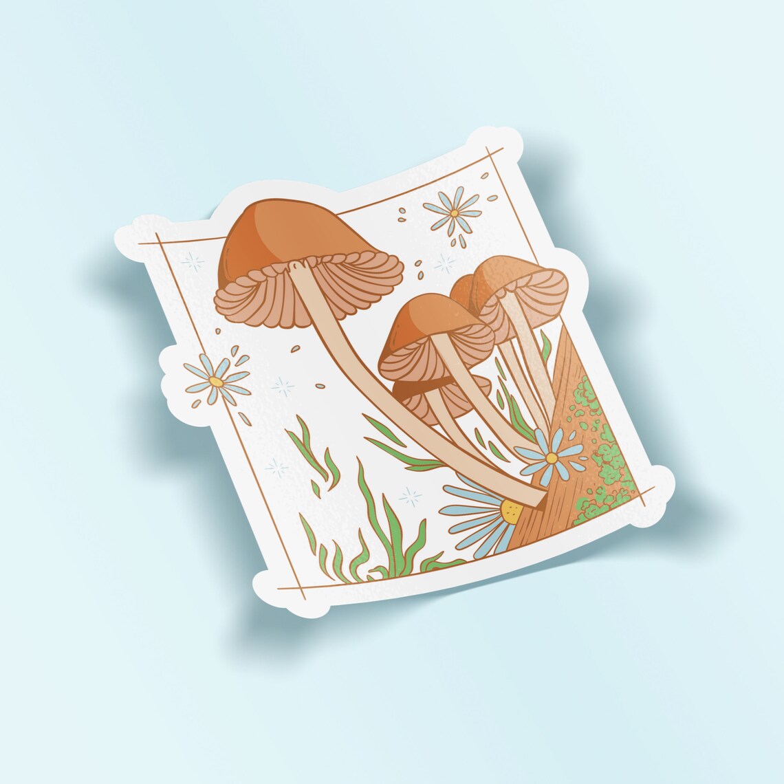 Bohemian Mushroom Sticker Boho Sticker Vinyl Sticker - Etsy