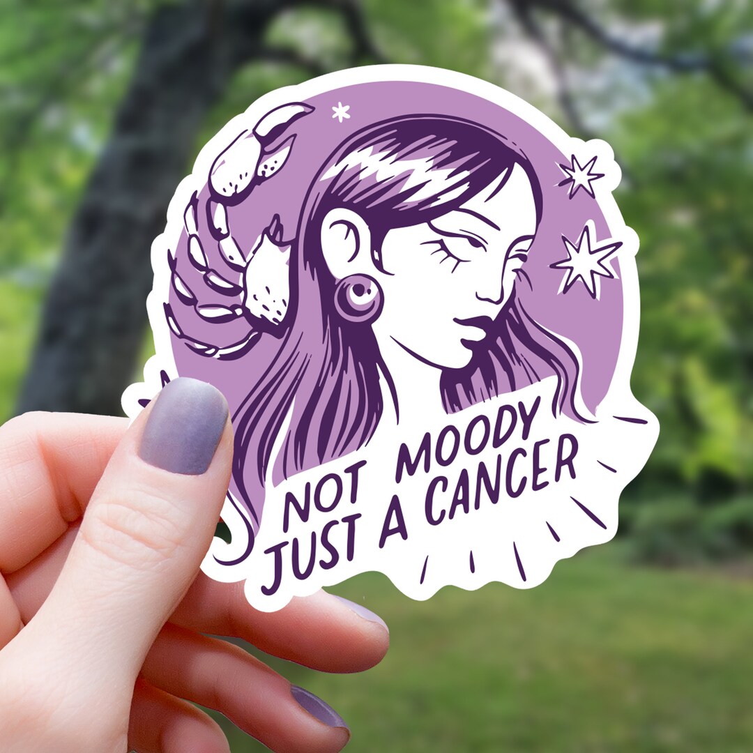 Cancer Zodiac Sign Sticker | Zodiac Sticker | Water Bottle Sticker ...