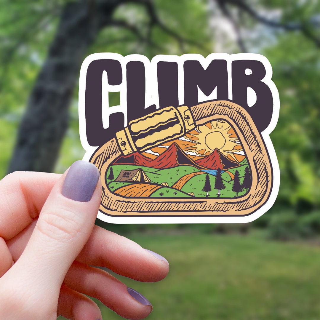 Climb Carabiner Sticker | Adventure Sticker | Water Bottle Sticker ...