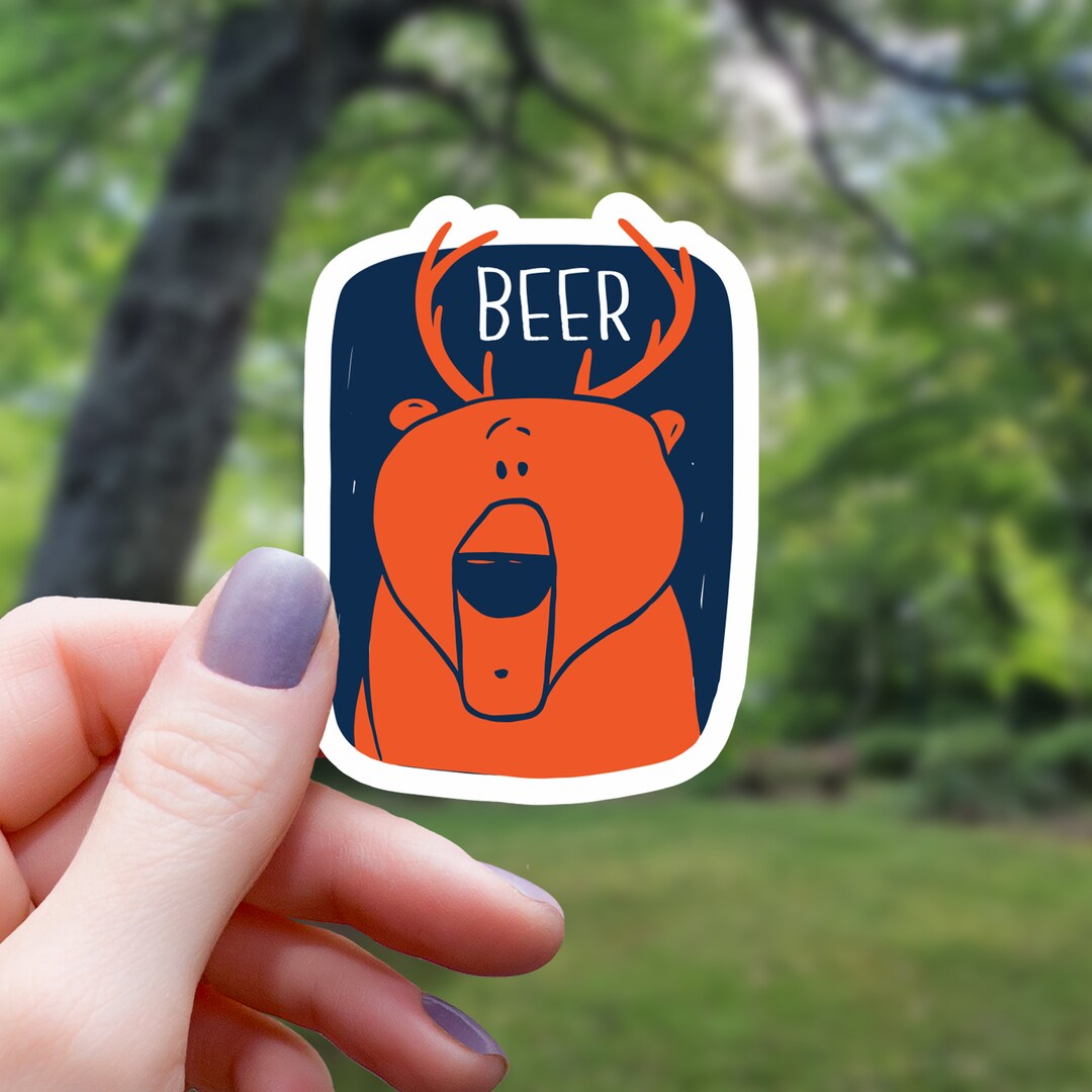Beer Bear Sticker | Beer Sticker | Water Bottle Sticker | Laptop ...