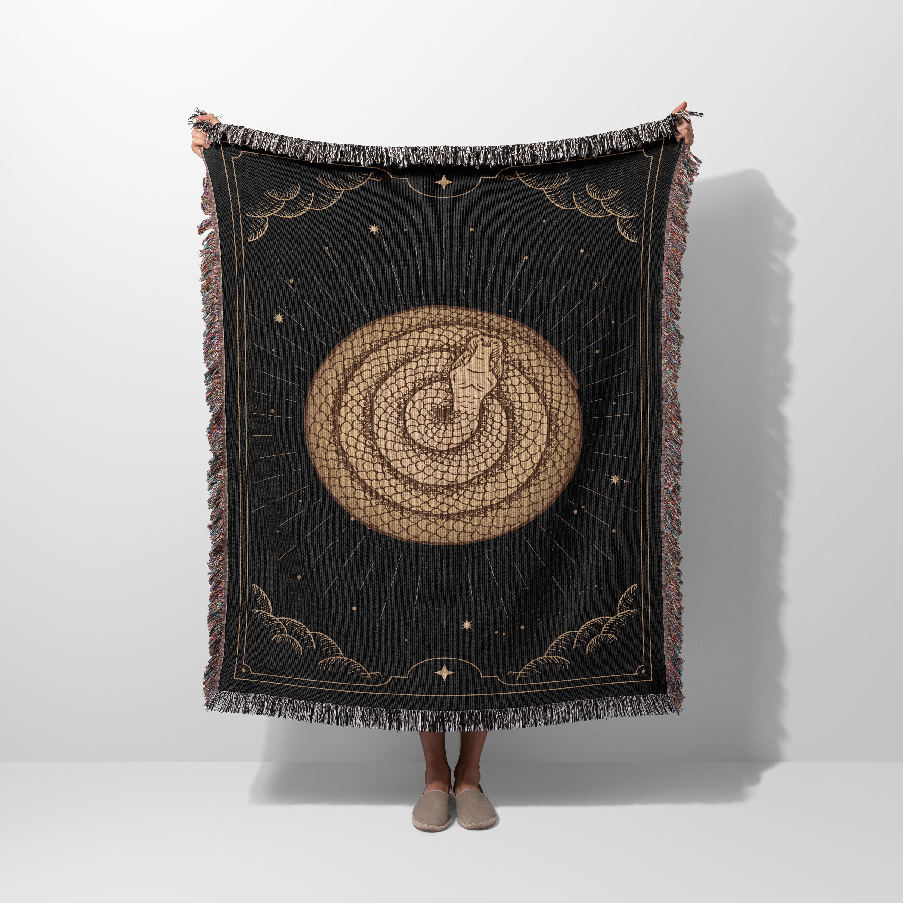 Coiled Snake Woven Blanket 100% Cotton Blanket Woven - Etsy