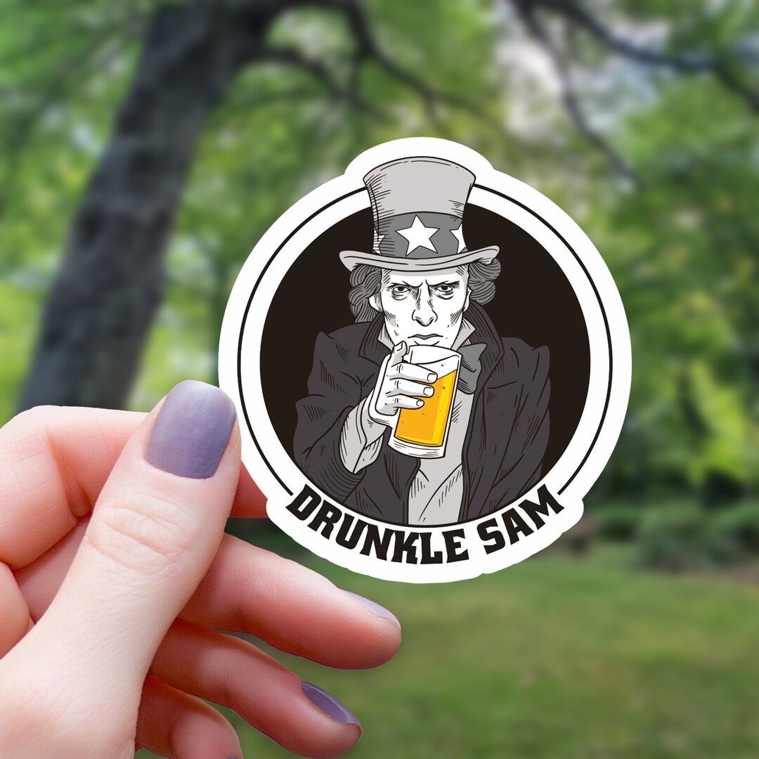 Drunkle Sam Sticker | America Sticker | Beer Sticker | Water Bottle ...