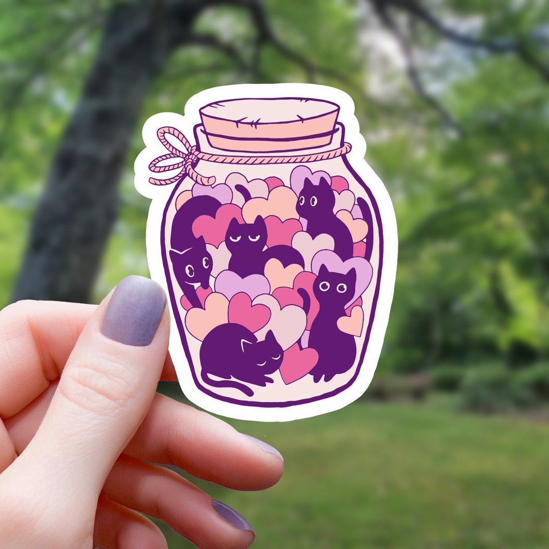 Love Cats Sticker | Cat Sticker | Vinyl Sticker | Laptop Sticker ...