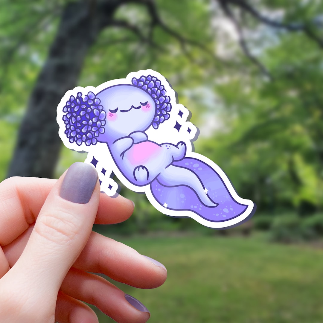 Lavender Axolotl Sticker | Axolotl Sticker | Water Bottle Sticker ...