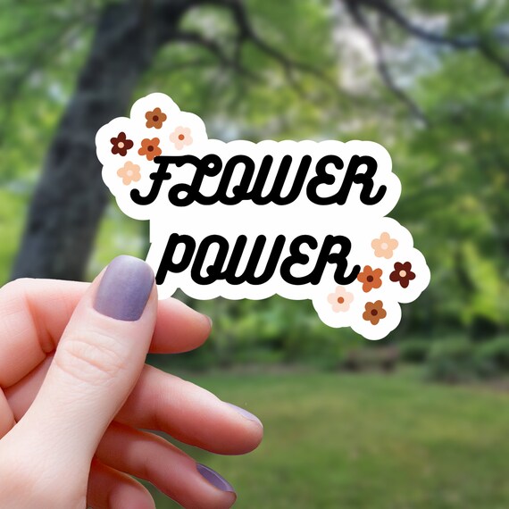 Flower Power Sticker Flower Sticker Water Bottle Sticker | Etsy