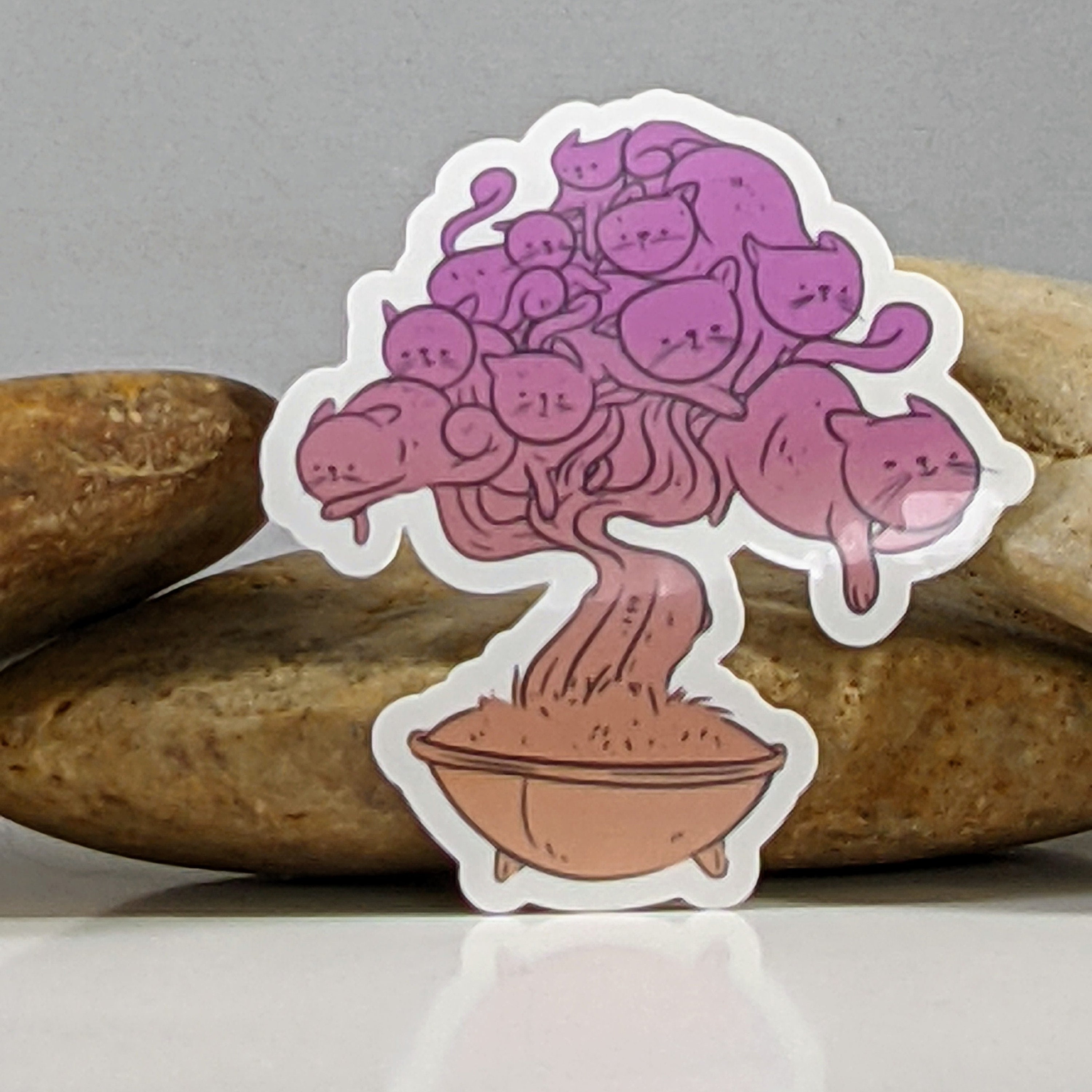 Bonsai Cat Tree Sticker Bonsai Sticker Cat Sticker Funny | Etsy
