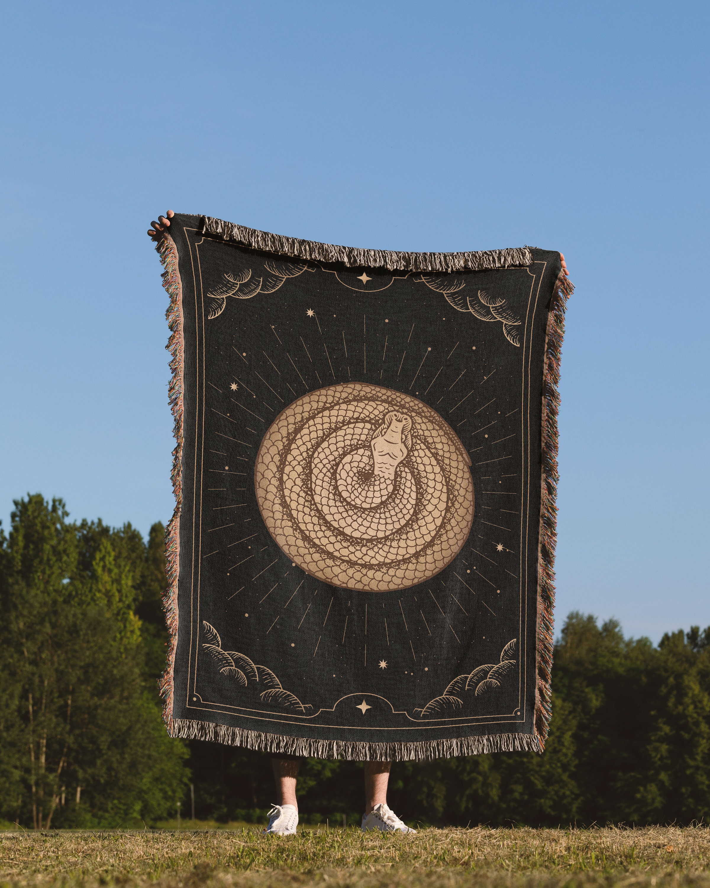 Coiled Snake Woven Blanket 100% Cotton Blanket Woven - Etsy