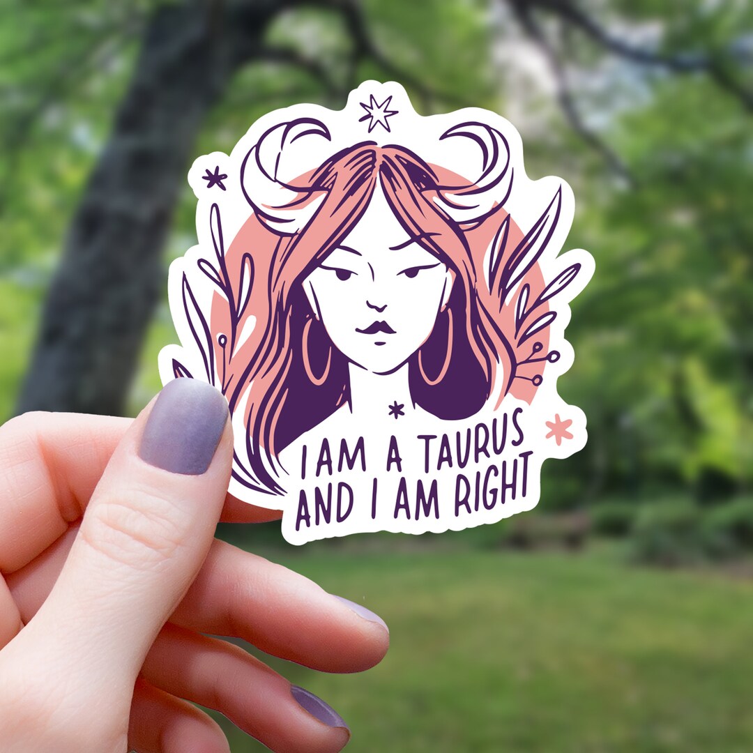 Taurus Zodiac Sticker | Taurus Zodiac Sign Sticker | Water Bottle ...