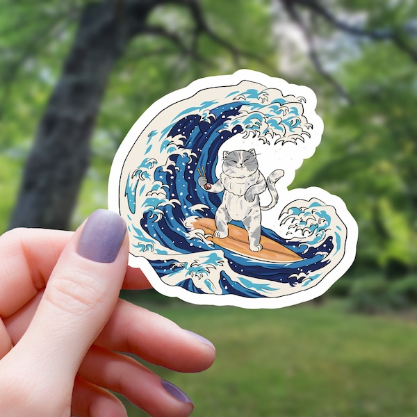 Japanese Wave Sticker Laptop - Etsy