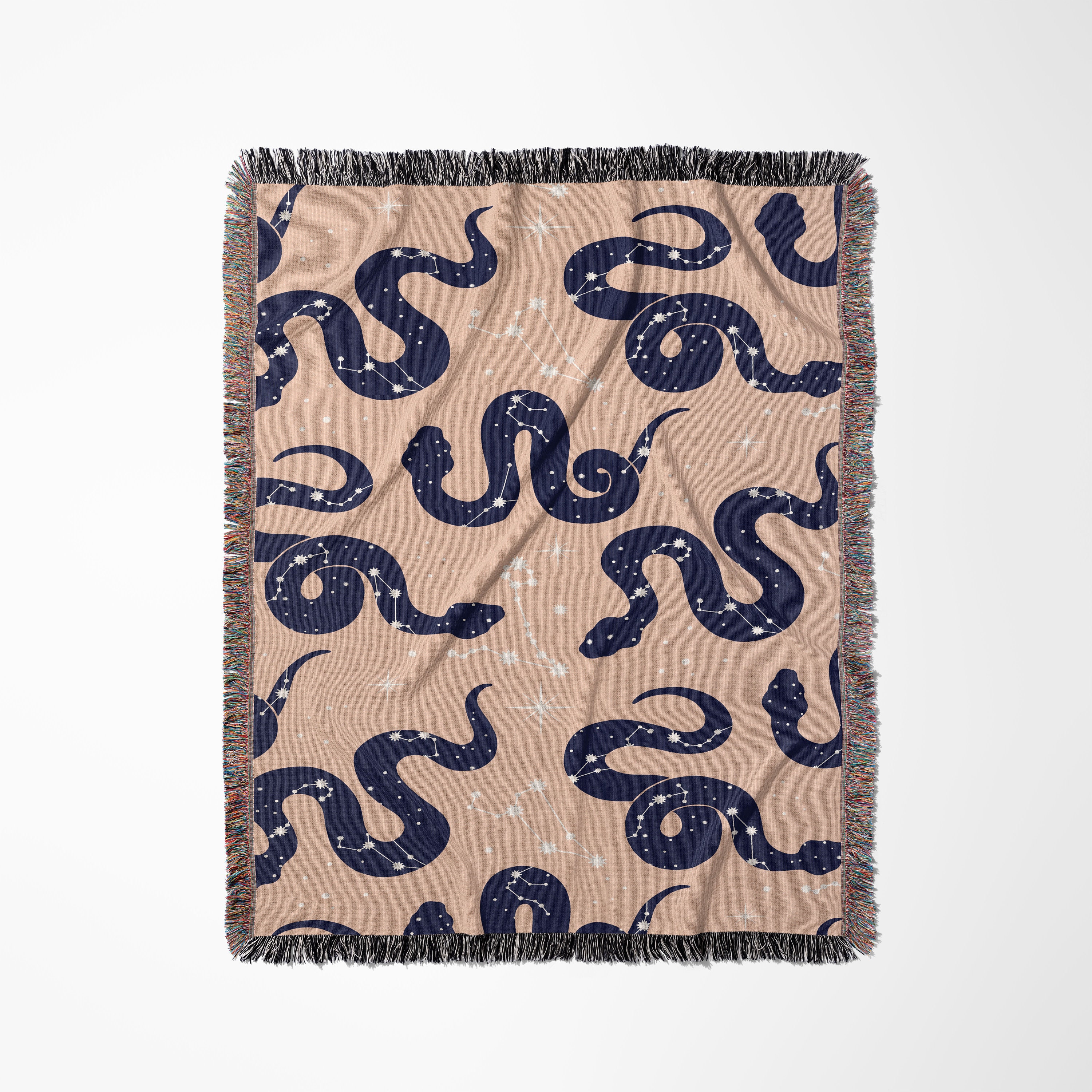 Snake Constellations Woven Blanket | Astrology Blanket | Cotton Woven ...
