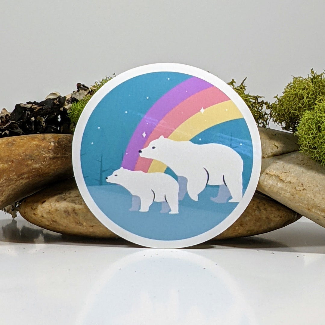 Rainbow Polar Bear Sticker | Rainbow Sticker | Polar Bear Sticker ...