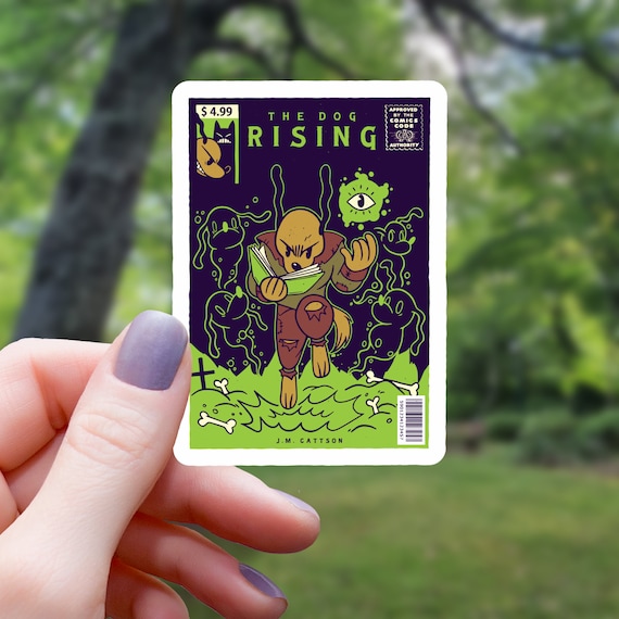 Dog Necromancer Sticker Comic Sticker Water Bottle Sticker - Etsy