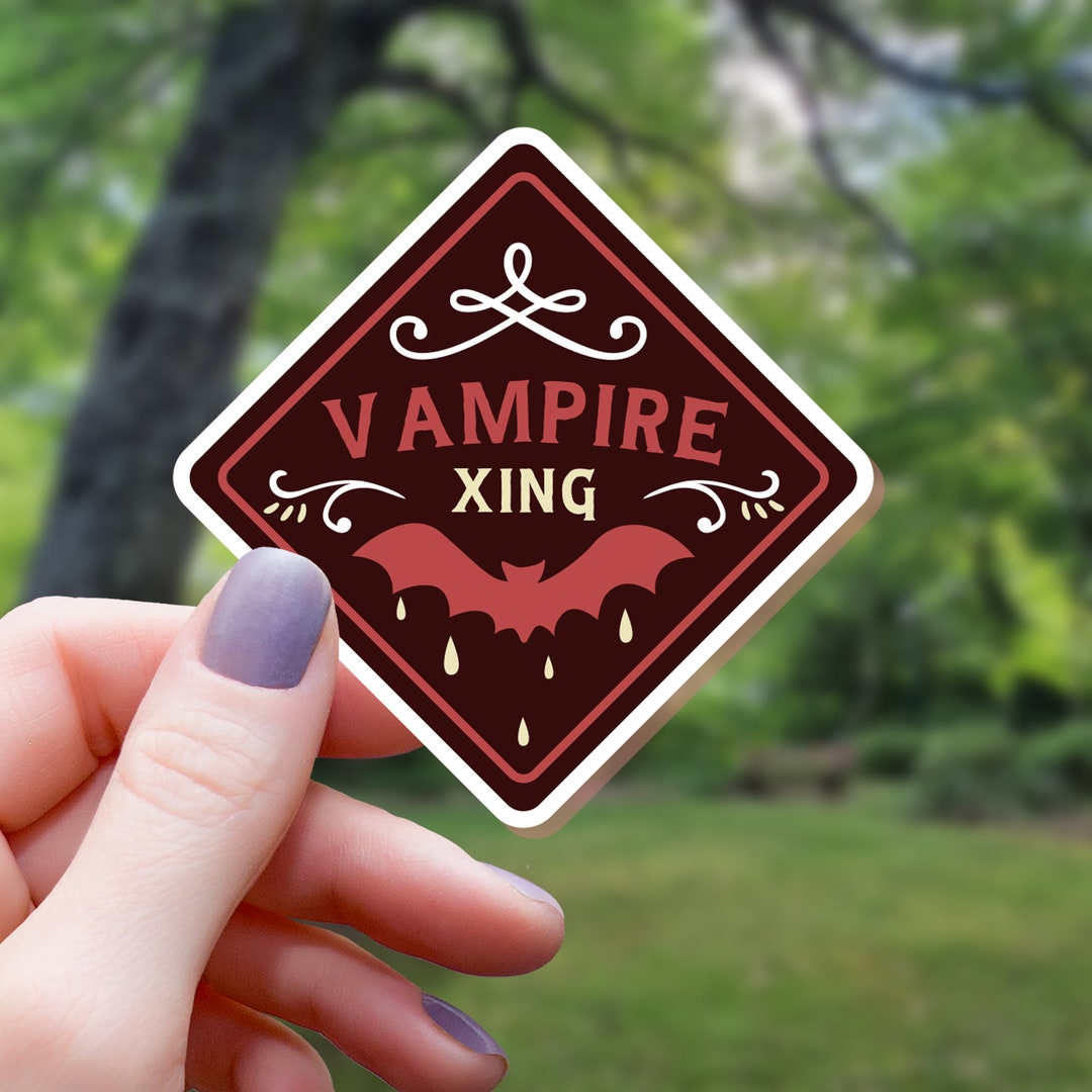 Vampire Crossing Sign Sticker | Vampire Sticker | Water Bottle Sticker ...