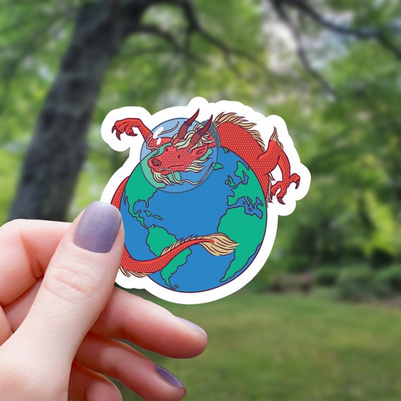 Astronaut Dragon Sticker Space Dragon Vinyl Sticker - Etsy