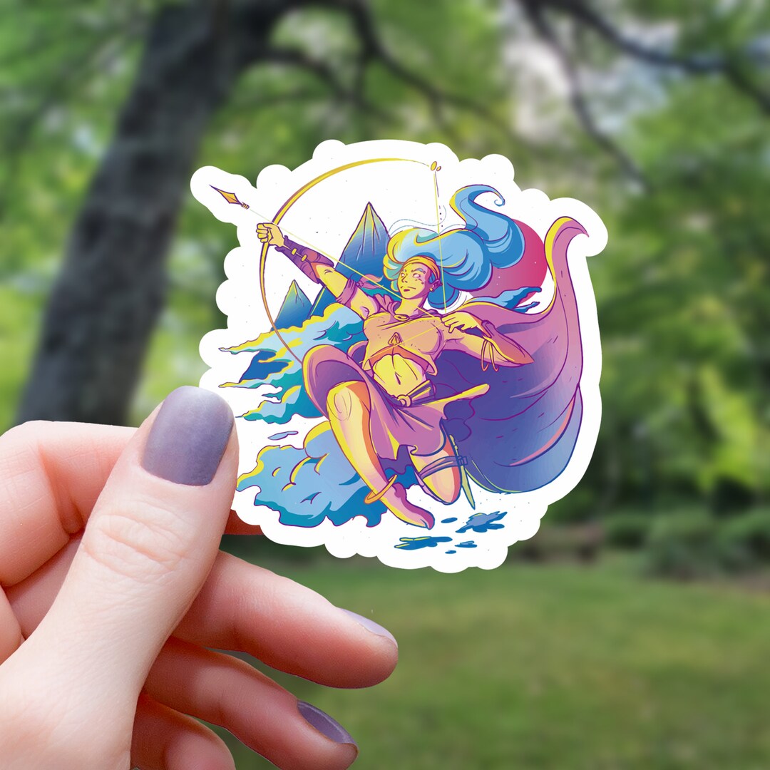 Vaporwave Artemis Sticker | Greek Mythology Sticker | Water Bottle ...