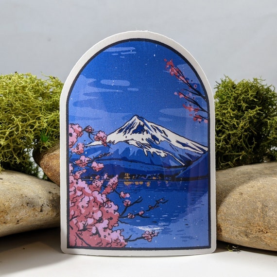 Watercolor Mount Fuji Art Sticker Fuji Sticker Japan | Etsy