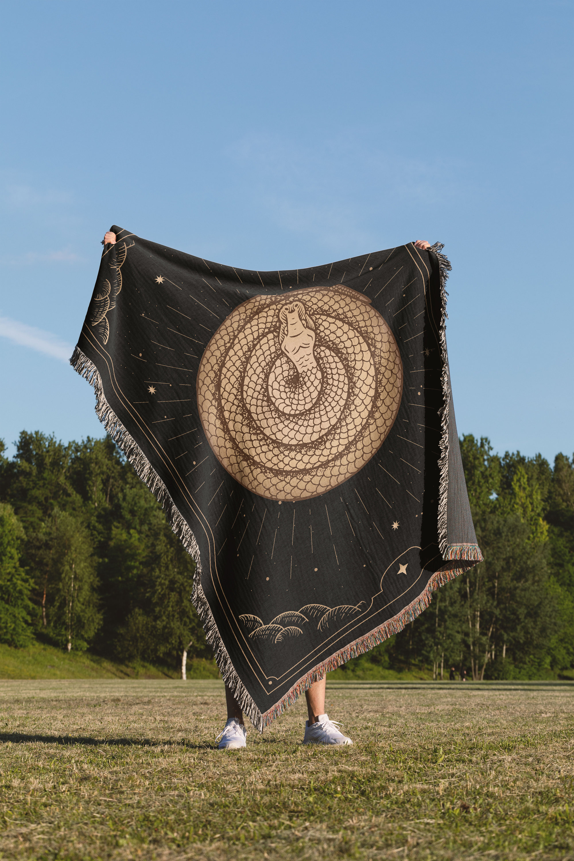 Coiled Snake Woven Blanket 100% Cotton Blanket Woven - Etsy