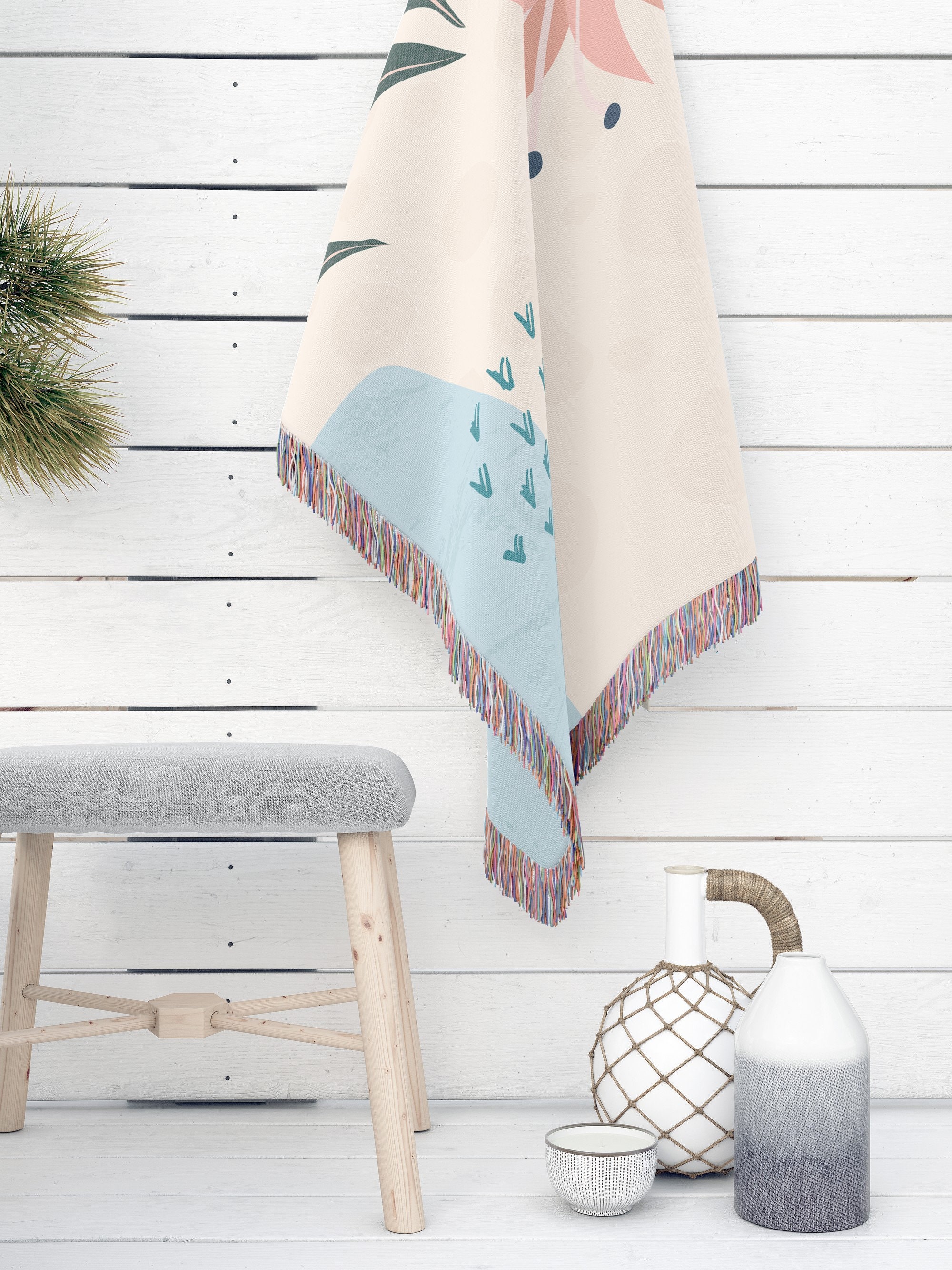 Abstract Floral Woven Blanket Woven Throw Blanket Art - Etsy UK