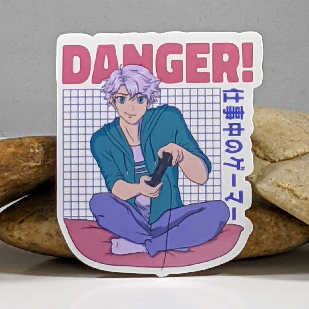 Danger Anime Gamer Sticker | Anime Sticker | Gamer Sticker | Video Game ...