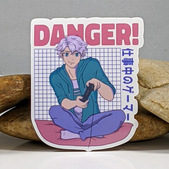 Danger Anime Gamer Sticker Anime Sticker Gamer Sticker - Etsy