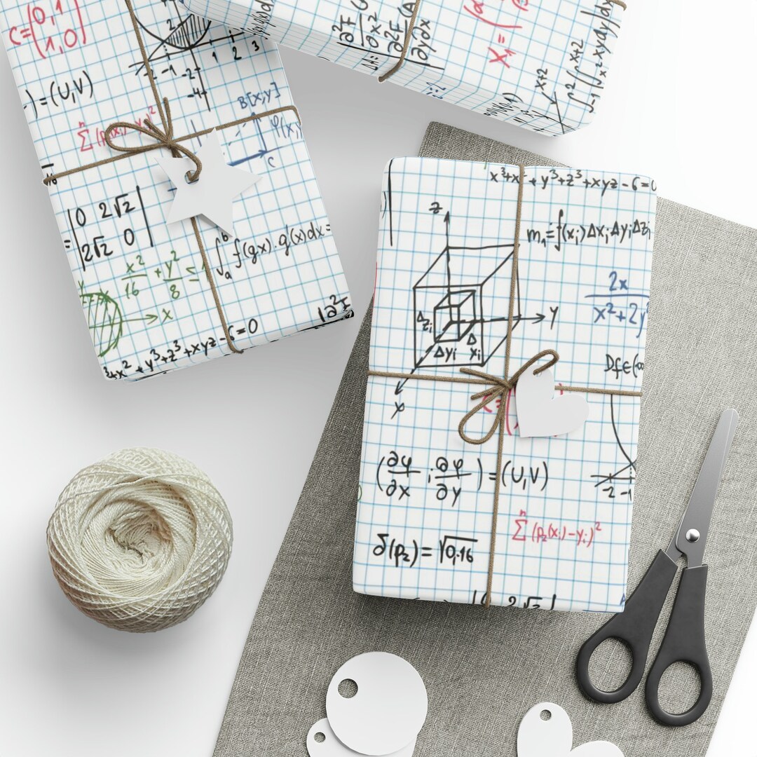 Paper Math Formulas Wrapping Paper, Wrapping Paper Rolls, Eco Friendly ...